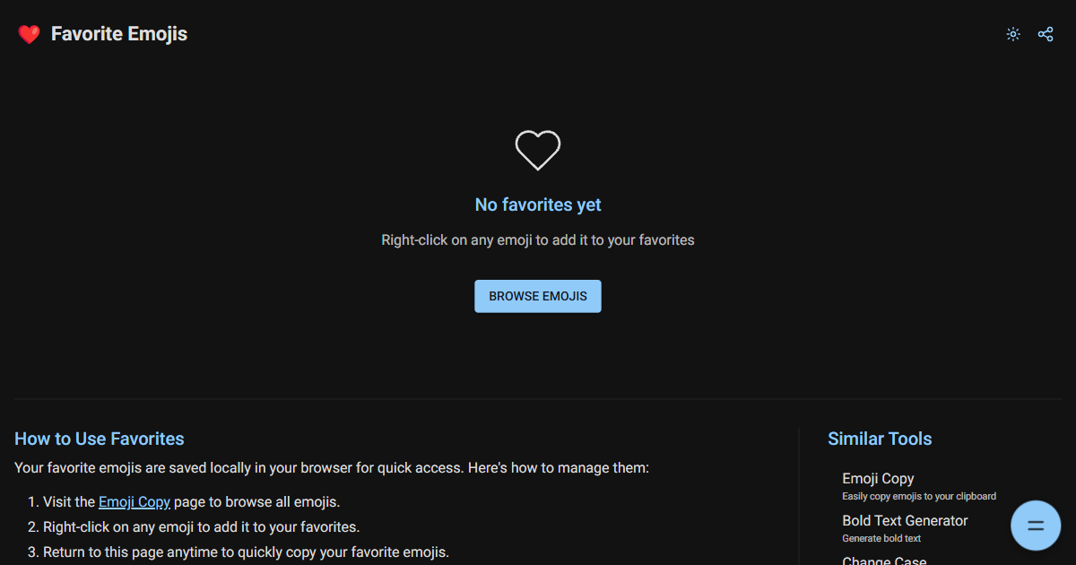 Favorite Emojis - Your Saved Emoji Collection